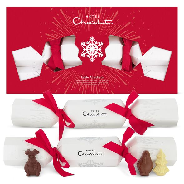 Six Chocolate Christmas Table Crackers