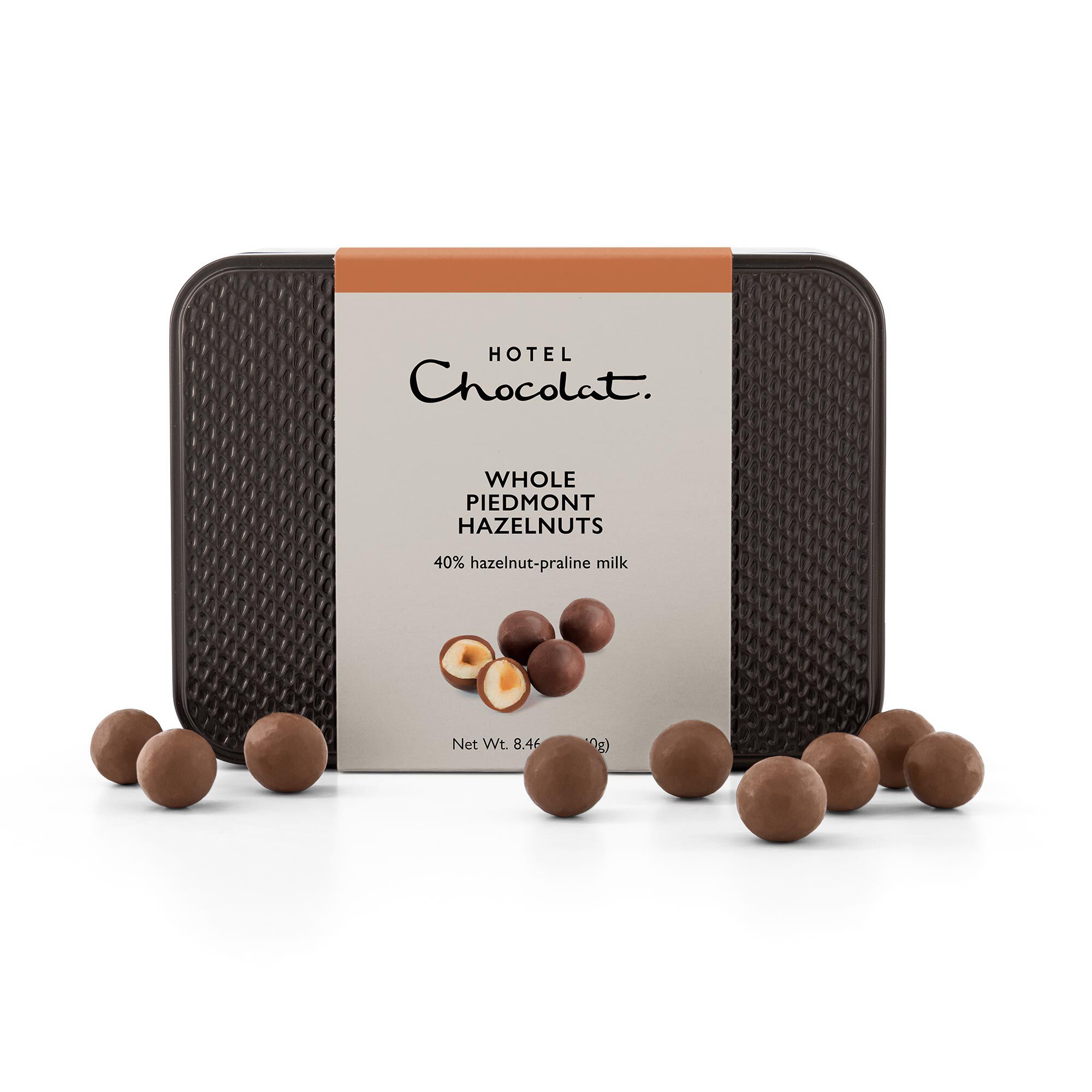 Exquisitely nutty tin - Praline Hazelnuts | Hotel Chocolat