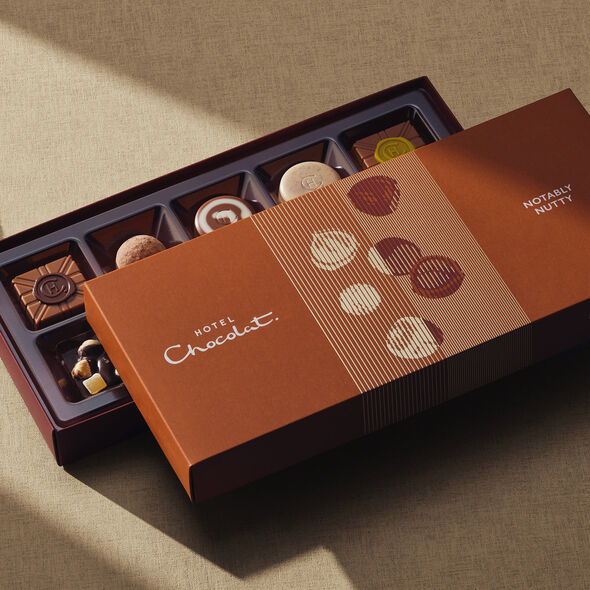 9-Piece Notably Nutty Chocolate Box | Hotel Chocolat